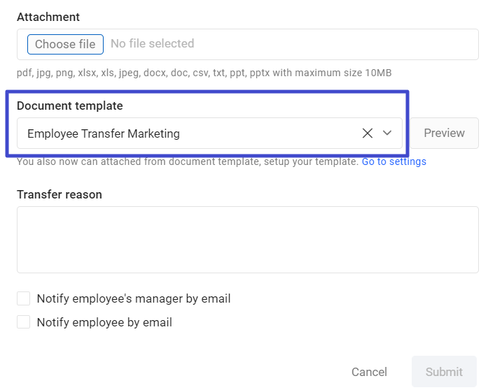 How to Integrate Employee Transfer Data with Document Templates ...