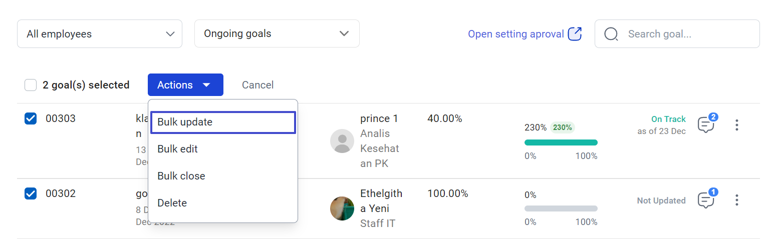 Bagaimana Cara Bulk Update Goals, Edit Goals, dan Close Goals – Mekari ...