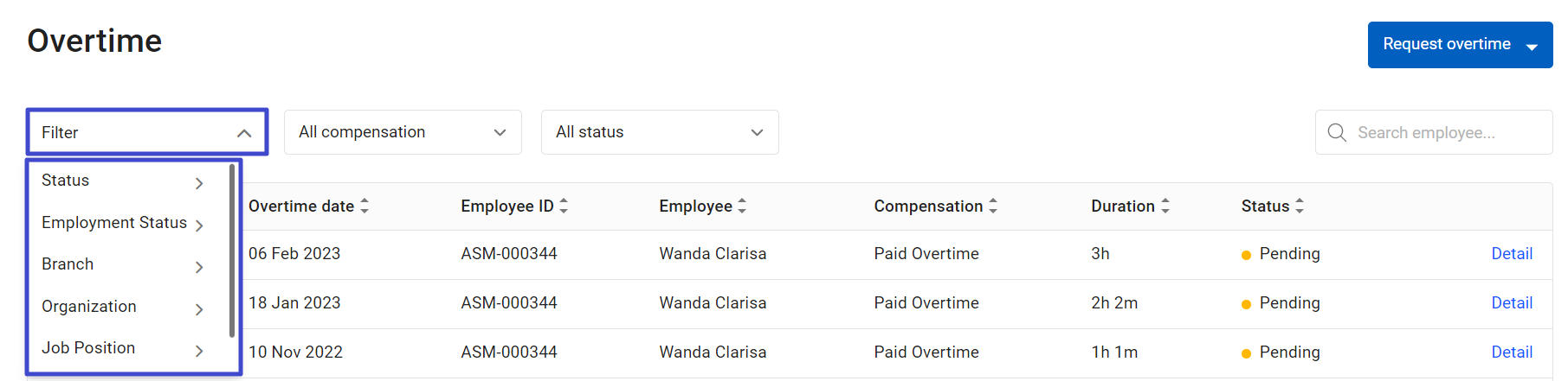 How to View Employee Overtime List – Mekari Talenta