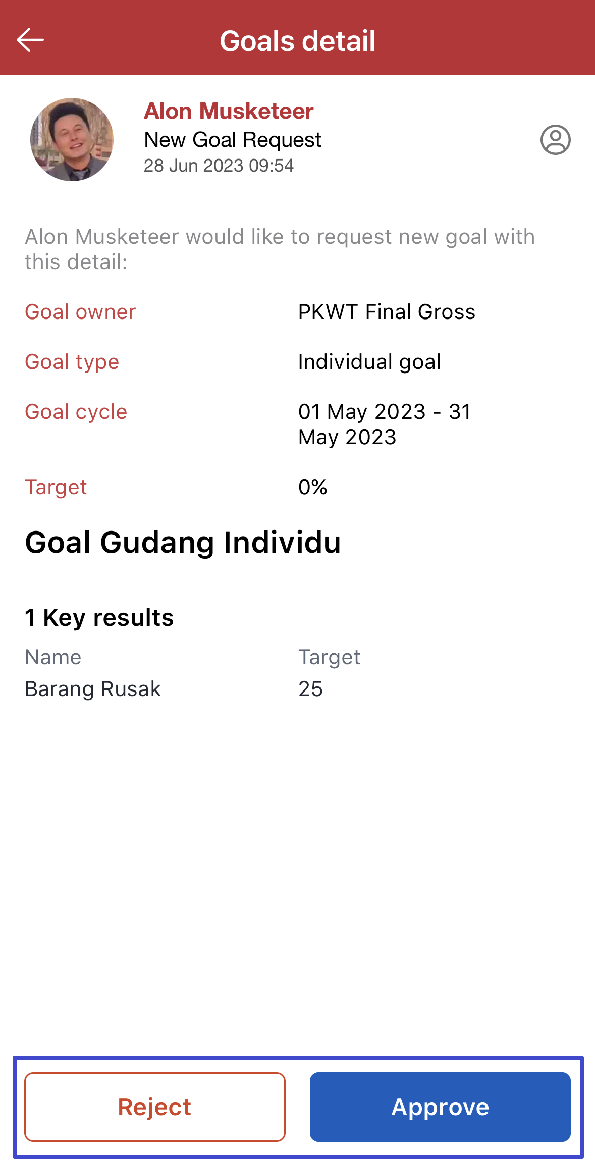 How to Manage Goals on Need My Approval – Mekari Talenta