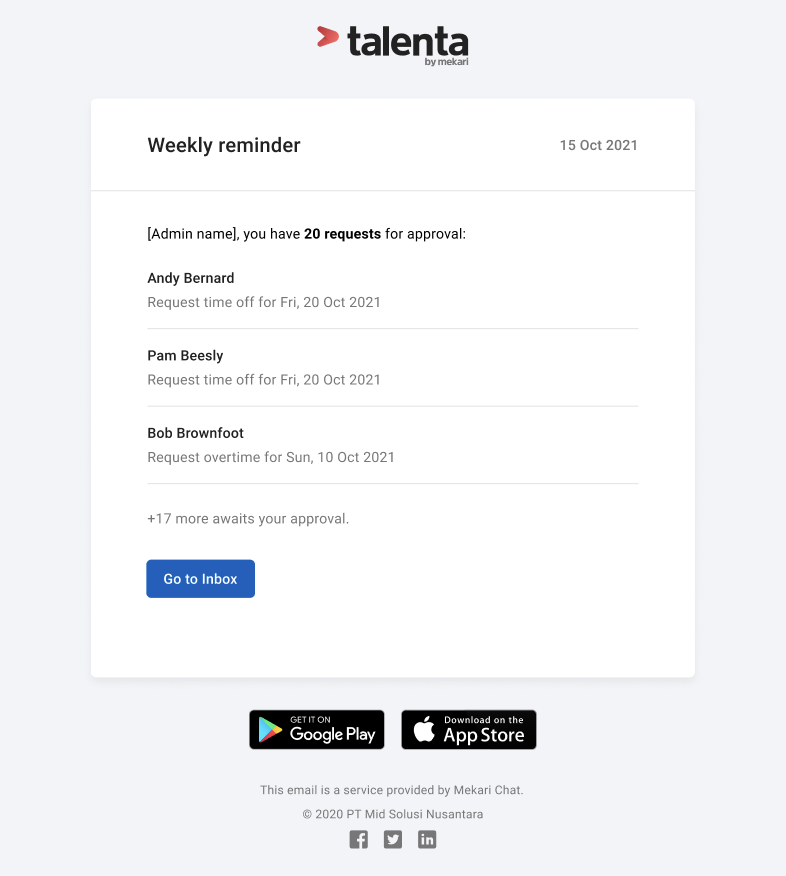Bagaimana Cara Mengatur Email & Push Notif Approval Reminder – Mekari ...