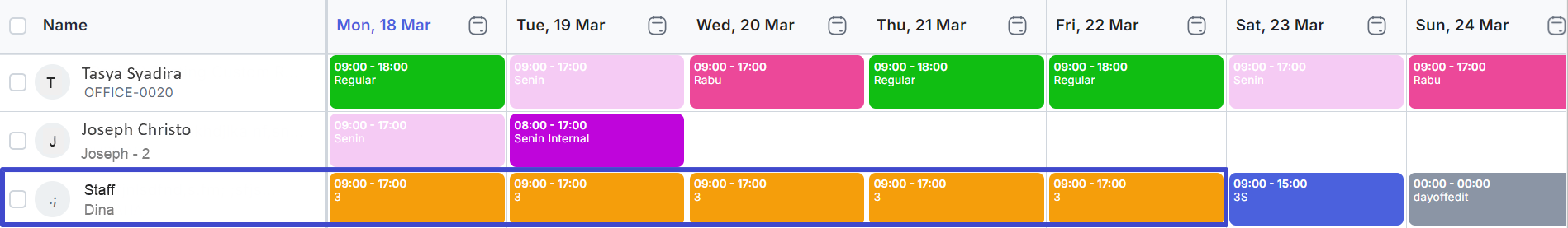 Bagaimana Cara Assign Single dan Multiple Shift pada Tampilan Calendar ...