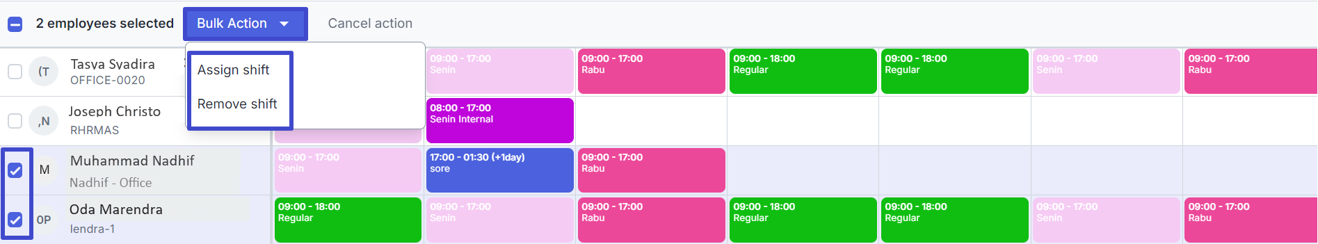 Bagaimana Cara Assign Single dan Multiple Shift pada Tampilan Calendar ...
