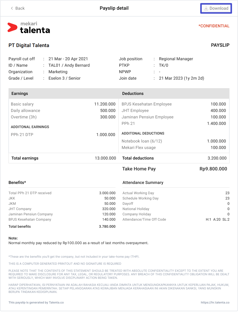 Bagaimana Cara Mengakses Payslip pada Talenta Web – Mekari Talenta