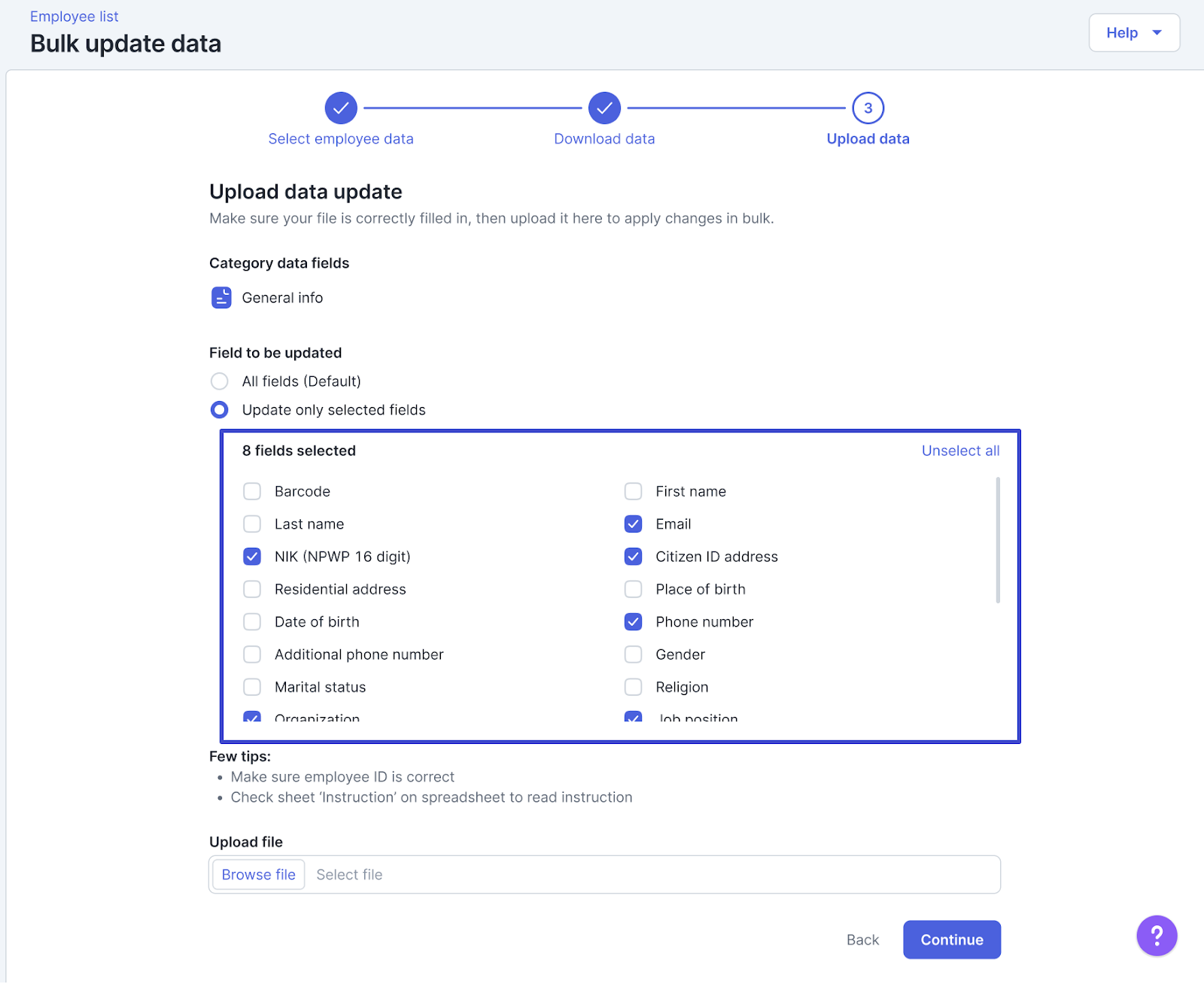 How to Import Employee Data Changes / Bulk Update Employee (New) – Mekari Talenta